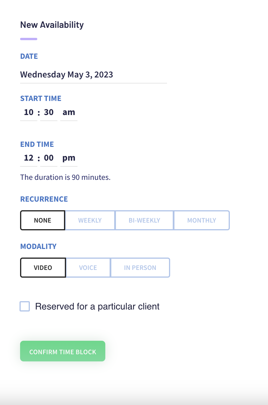 Change your availability – GreenShield Health Practitioner Portal Knowledge Base